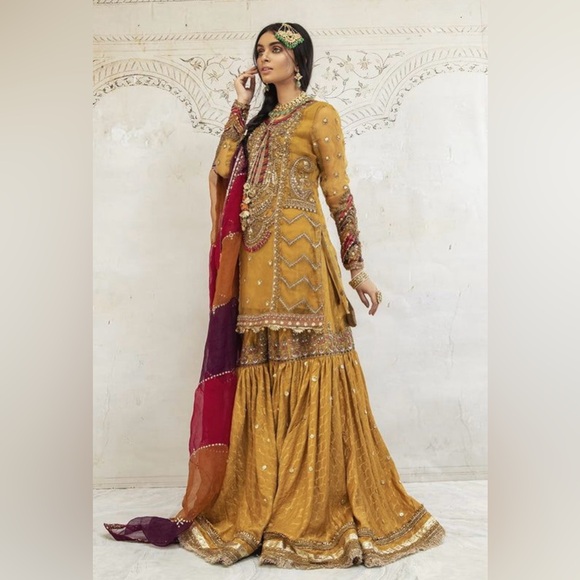 Dresses | Pakistani Designer Maria B Formal Wedding Mayun Mehendi Dress ...